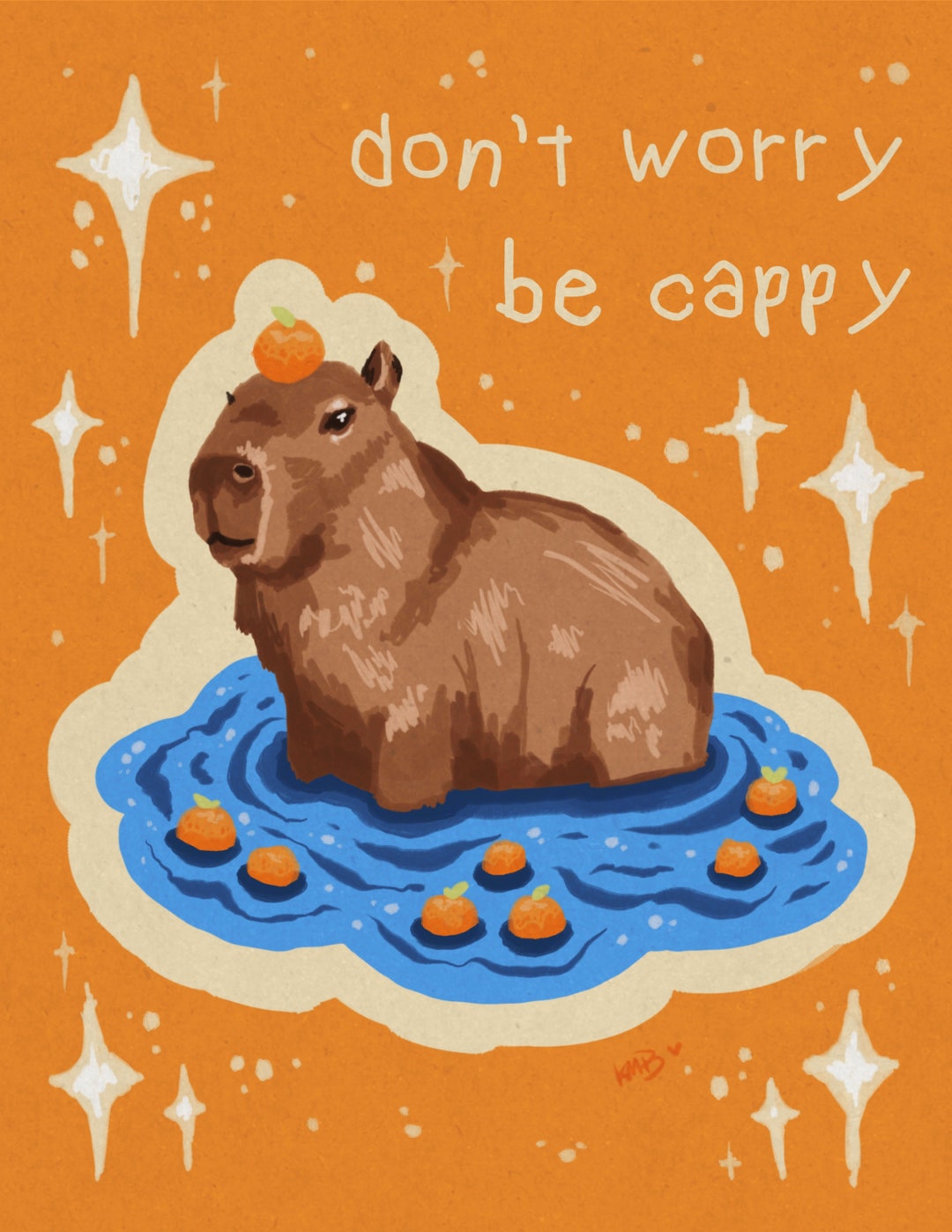 Don’t Worry Be Cappy | Cute Capybara Print - Etsy