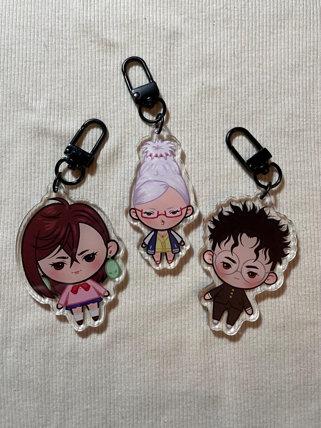 Dandadan Keychains | Acrylic, Metal Clasp, Charm - Etsy