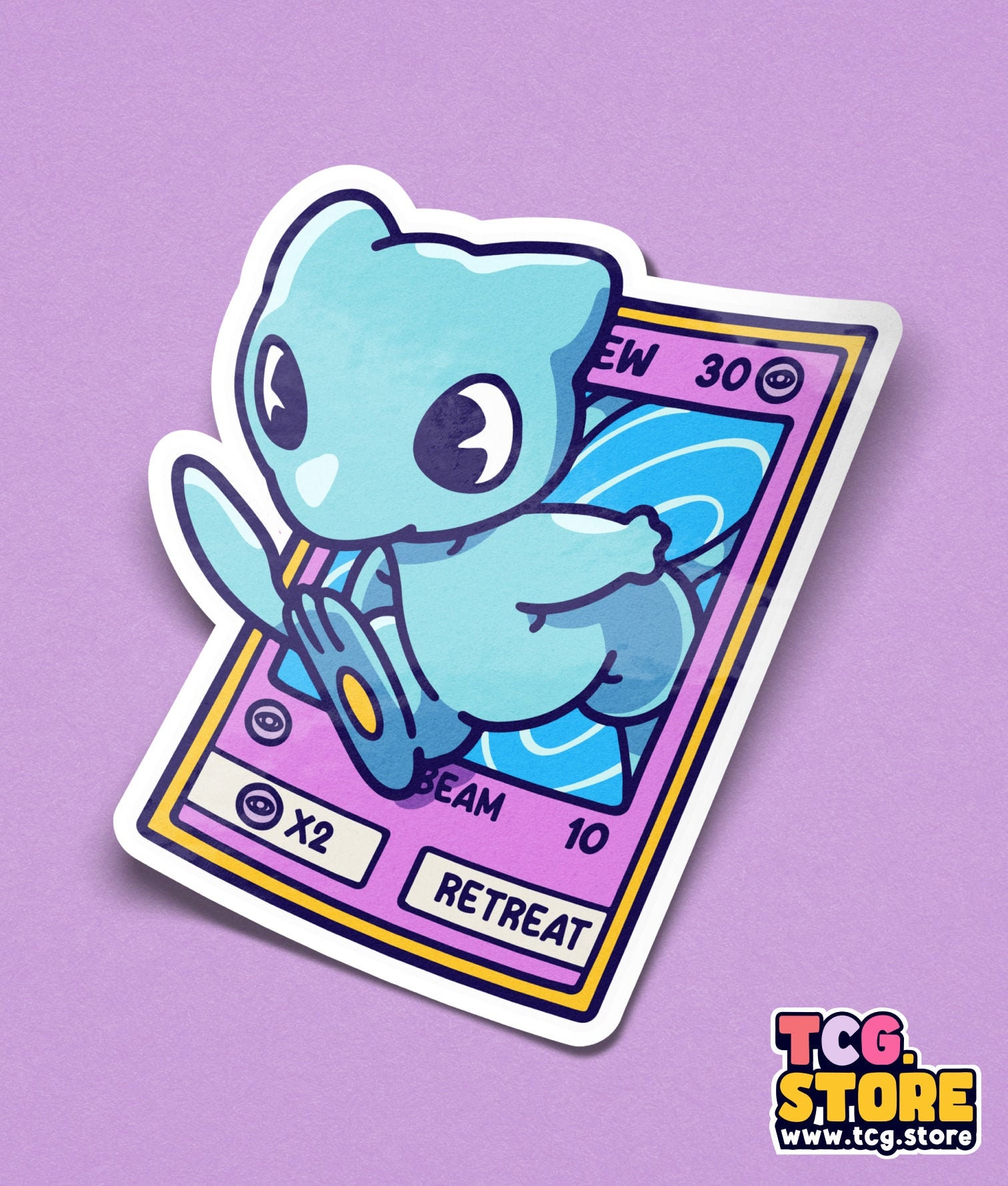 Pokemon Shining Mew Sticker Pokemon Stickers Matte Vinyl Sticker Mew ...