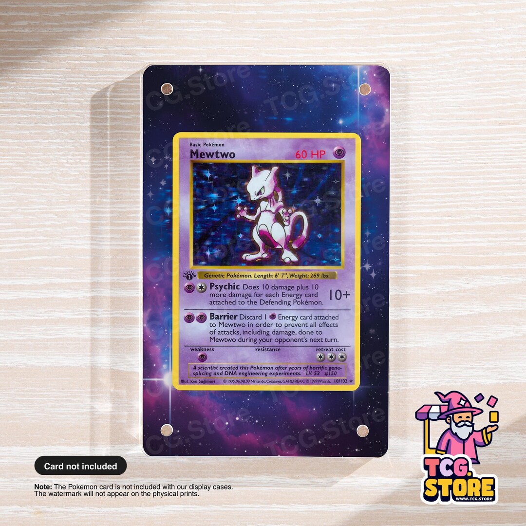 Mewtwo 010/102 | Pokémon Custom Extended Artwork Display Case - Etsy