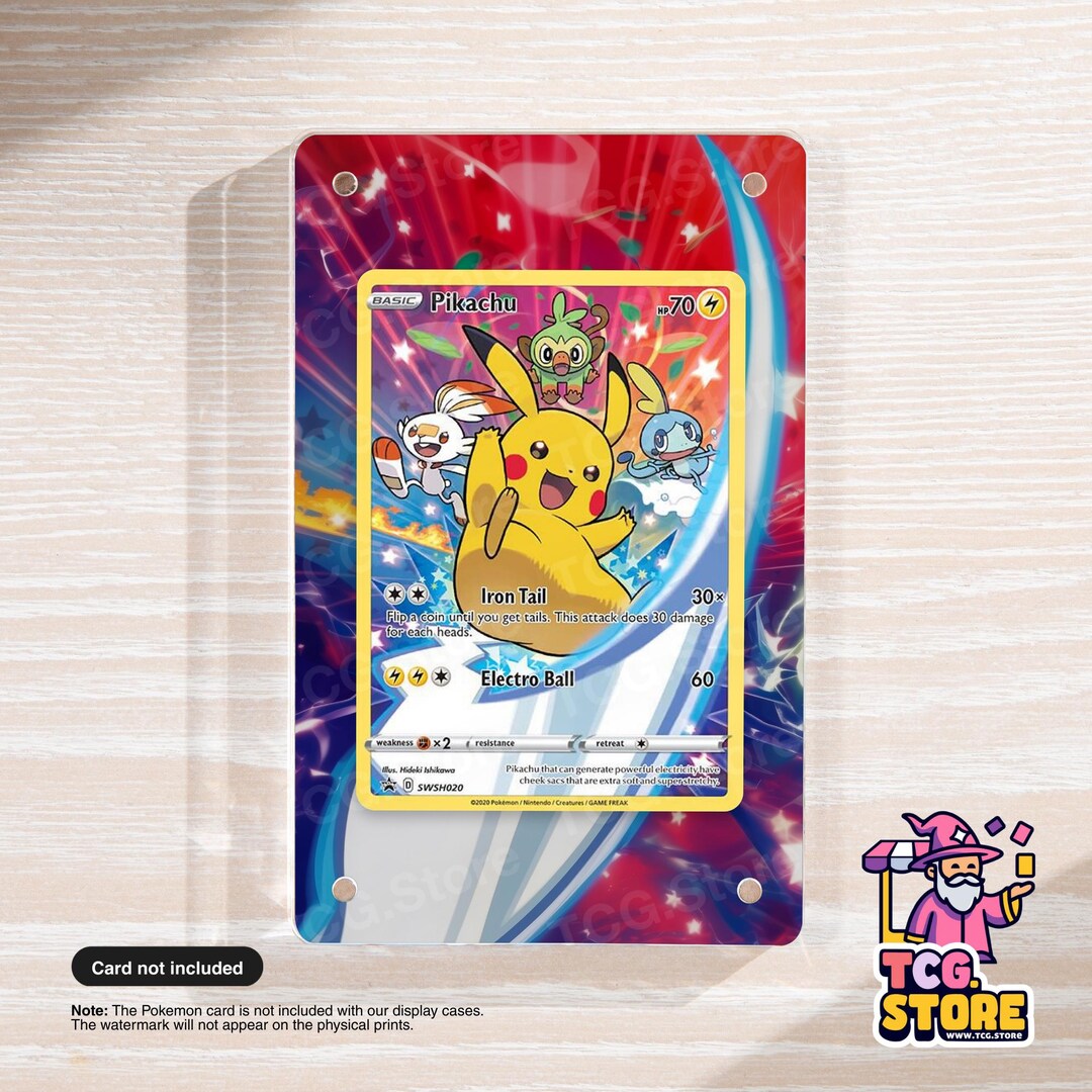 Pikachu SWSH020 Promo | Pokémon Extended Artwork Display Case - Etsy