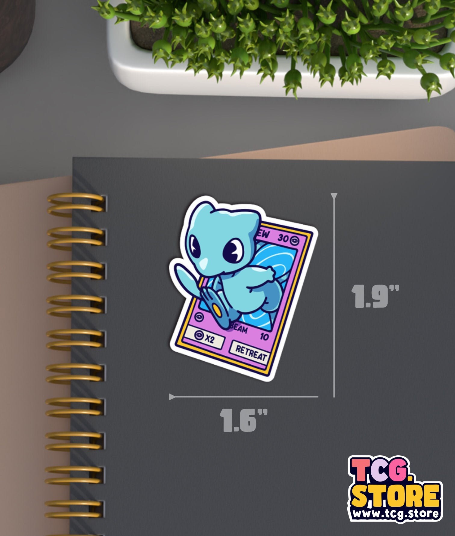 Pokemon Shining Mew Sticker Pokemon Stickers Matte Vinyl Sticker Mew ...