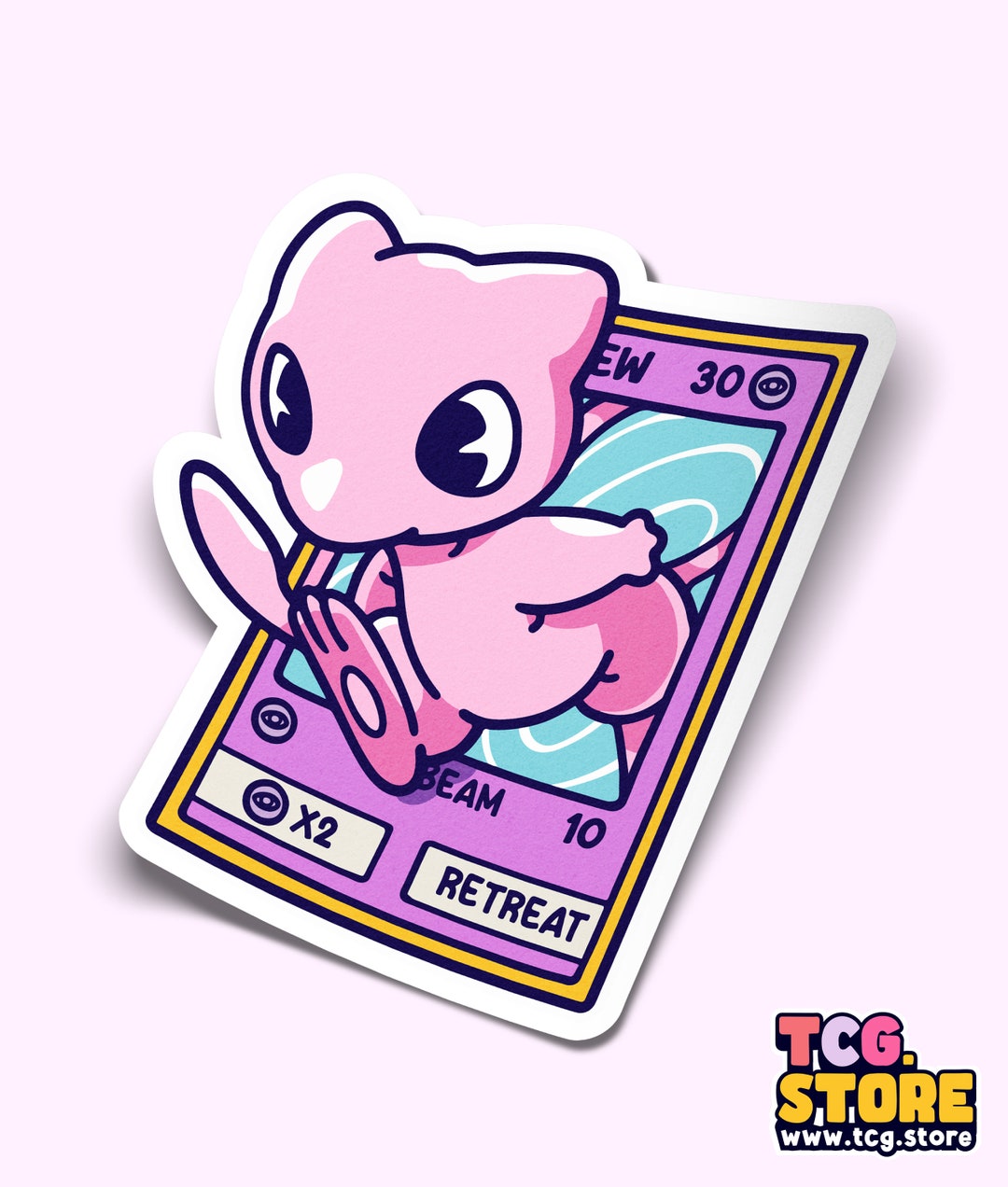 Pokemon Mew Sticker Pokemon Stickers Matte Vinyl Sticker Mew Anime ...