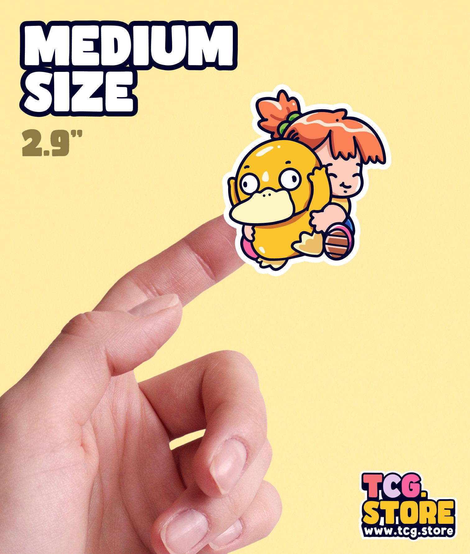 Misty Hugging Psyduck Pokemon Sticker Pokemon Stickers Matte Vinyl ...