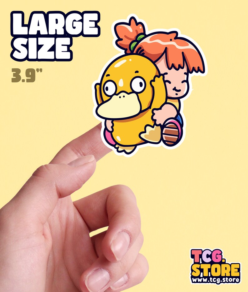 Misty Hugging Psyduck Pokemon Sticker Pokemon Stickers Matte Vinyl ...