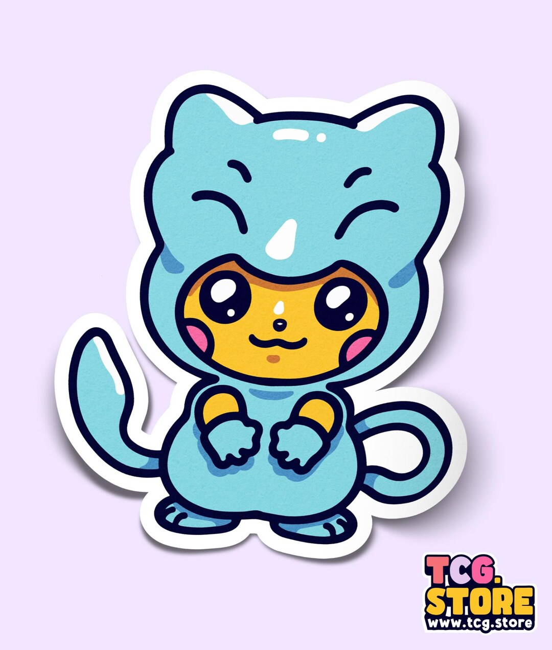 Pikachu Poncho: Mew Shining Sticker - Etsy