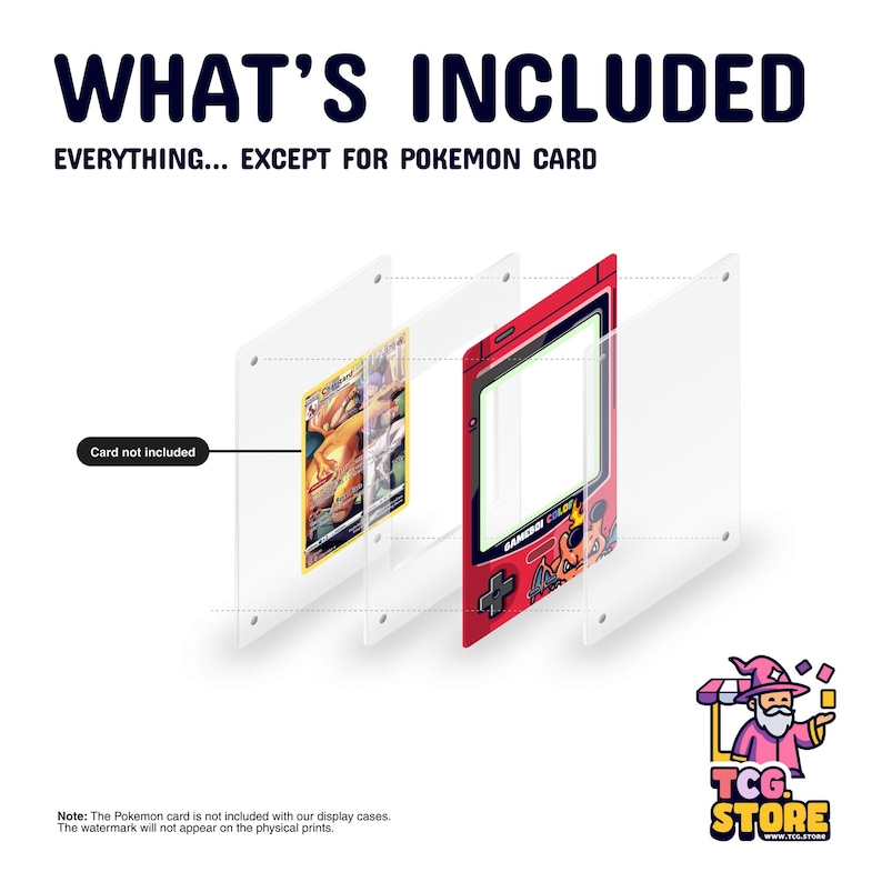 Charizard Pokemon Card Display | Red Gameboy Color Extended Art Case - Etsy