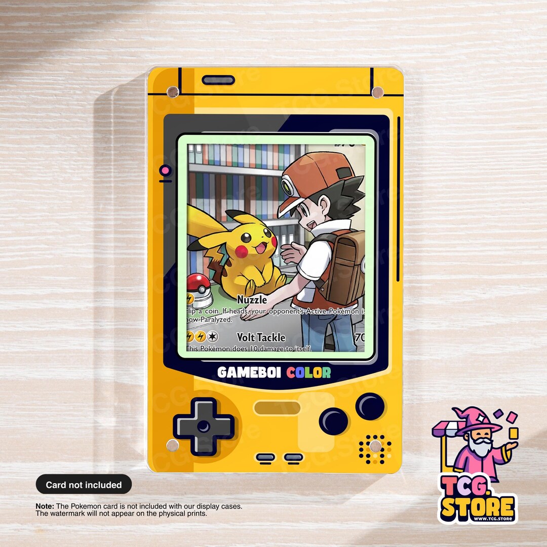Yellow Gameboy Color Pokémon Card Display Case | Magnetic Acrylic - Etsy