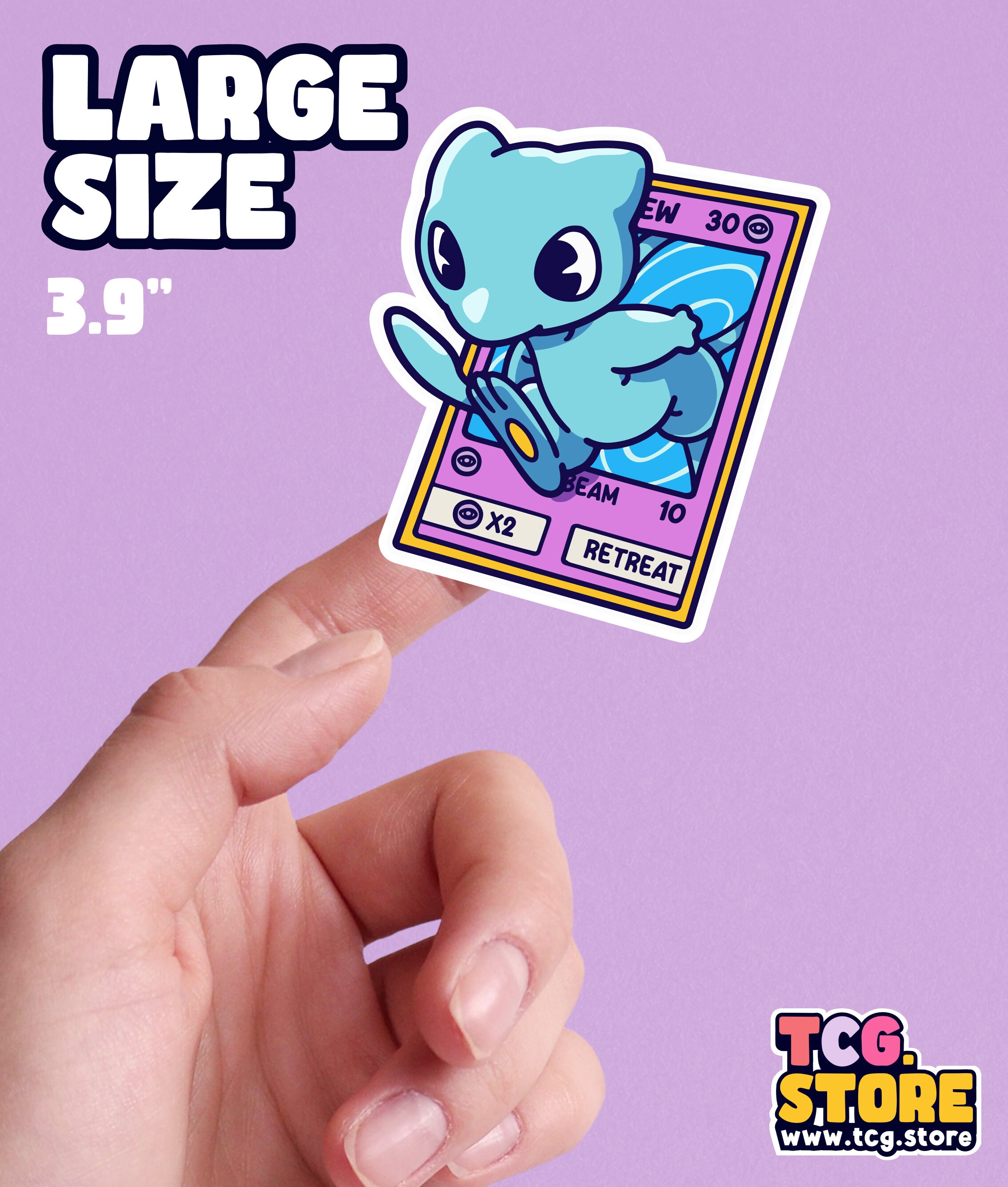 Pokemon Shining Mew Sticker Pokemon Stickers Matte Vinyl Sticker Mew ...