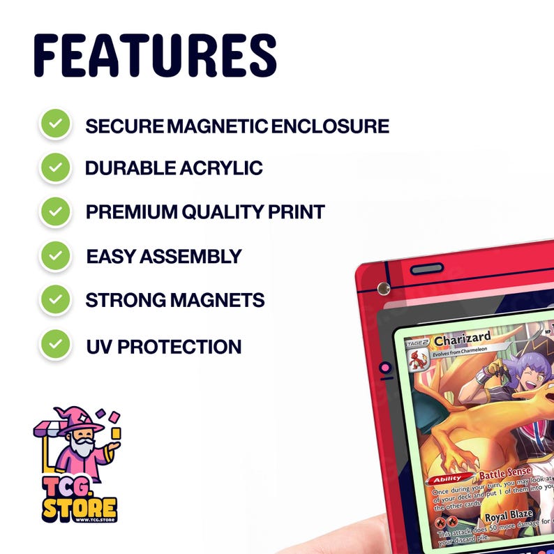 Charizard Pokemon Card Display | Red Gameboy Color Extended Art Case - Etsy