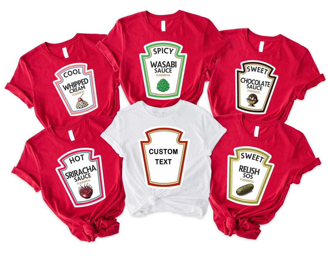 Comfort Colors® Custom Condiments Group Shirt Funny Family Halloween ...