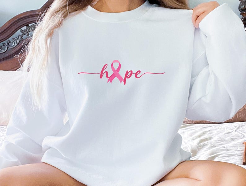 Breast Cancer Awareness Sweater Hope Shirt Pink Ribbon T-shirt Cancer ...