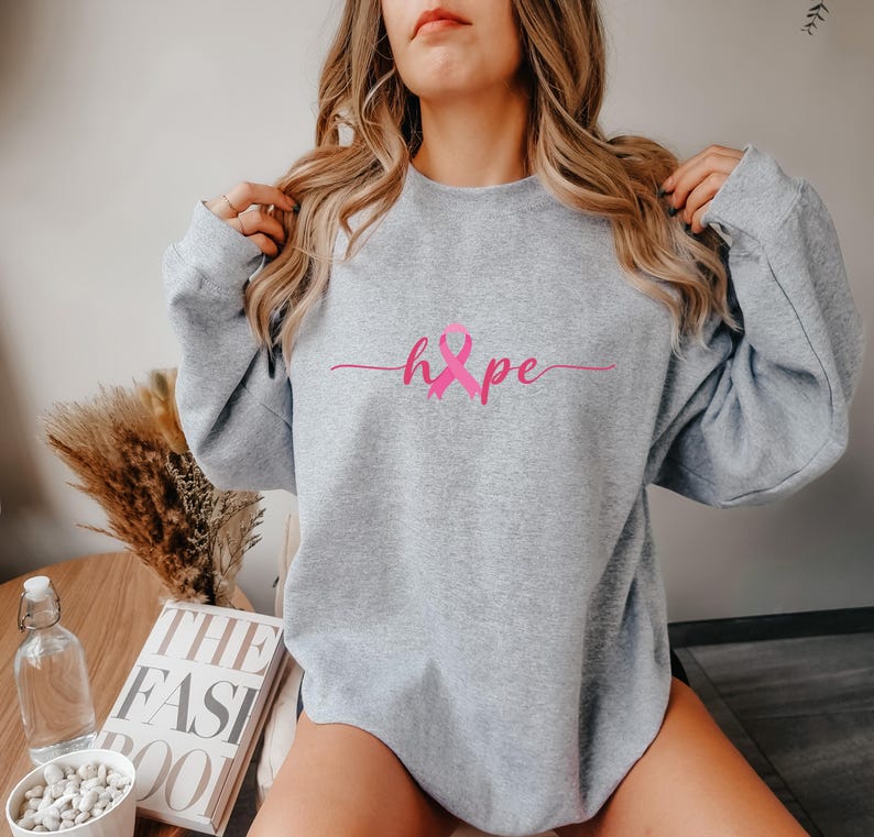 Breast Cancer Awareness Sweater Hope Shirt Pink Ribbon T-shirt Cancer ...