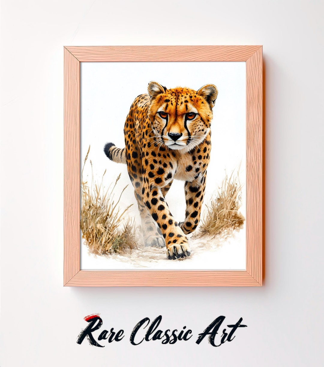 Cheetah Oil Painting: Vintage African Cat Art Print (digital Download ...