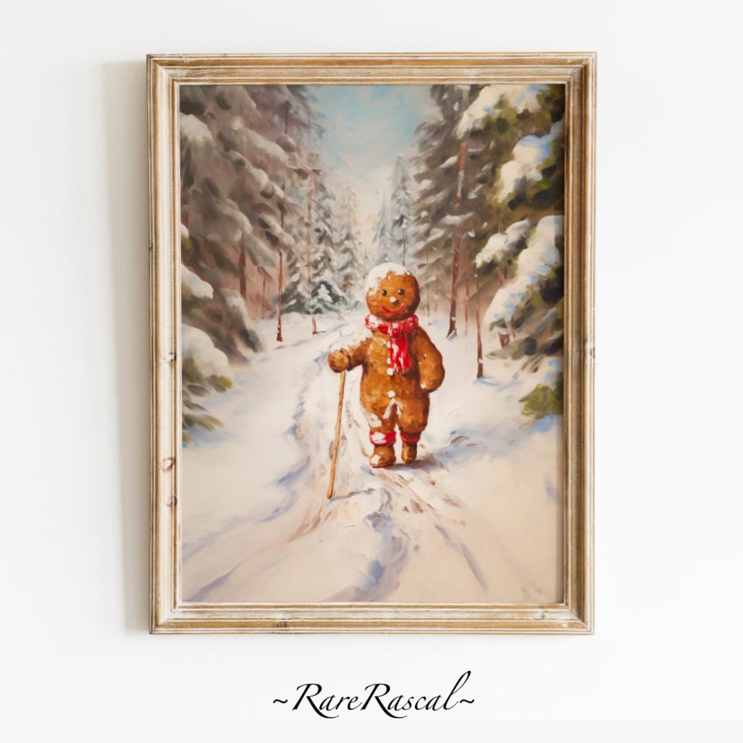 Retro Gingerbread Decor Png Wall Art Printable Christmas Retro - Etsy