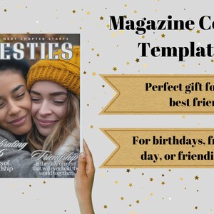 Bestie Magazine Cover Template, Editable, Canva, Best Friend Gift, DIY ...