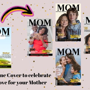 MOM Magazine Cover Template, Mothers Day Gift, Birthday Gift for Mom ...