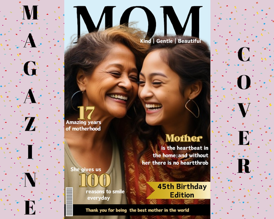 MOM Magazine Cover Template, Mothers Day Gift, Birthday Gift for Mom ...
