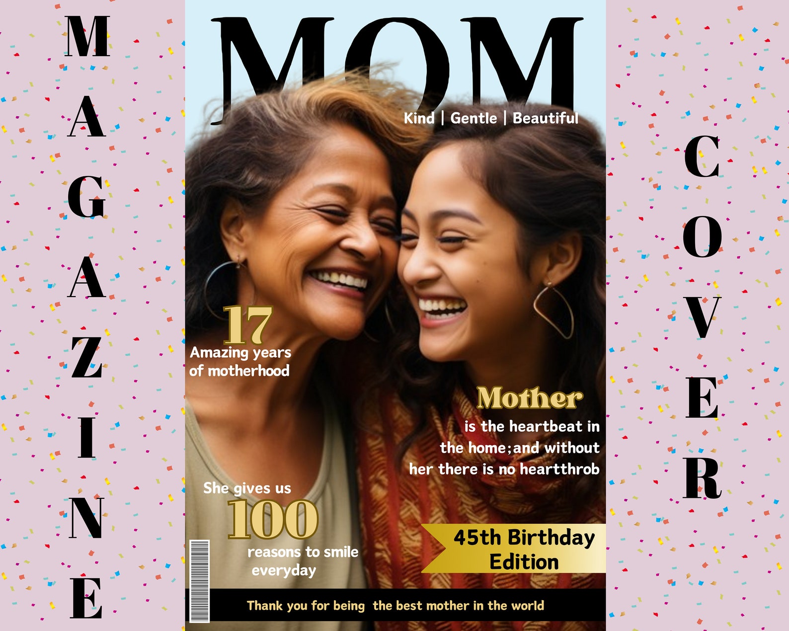 MOM Magazine Cover Template, Mothers Day Gift, Birthday Gift for Mom ...