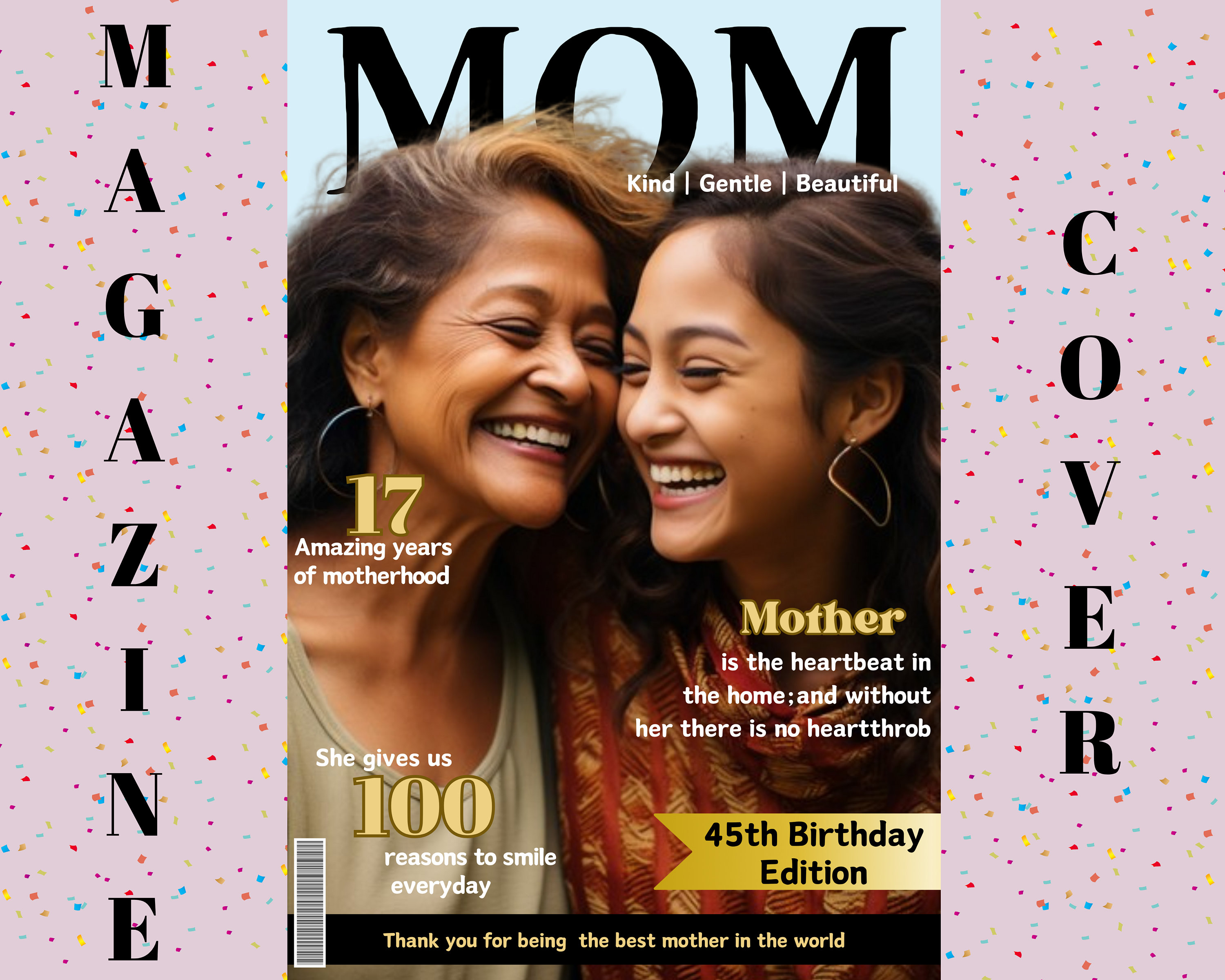 MOM Magazine Cover Template, Mothers Day Gift, Birthday Gift for Mom ...