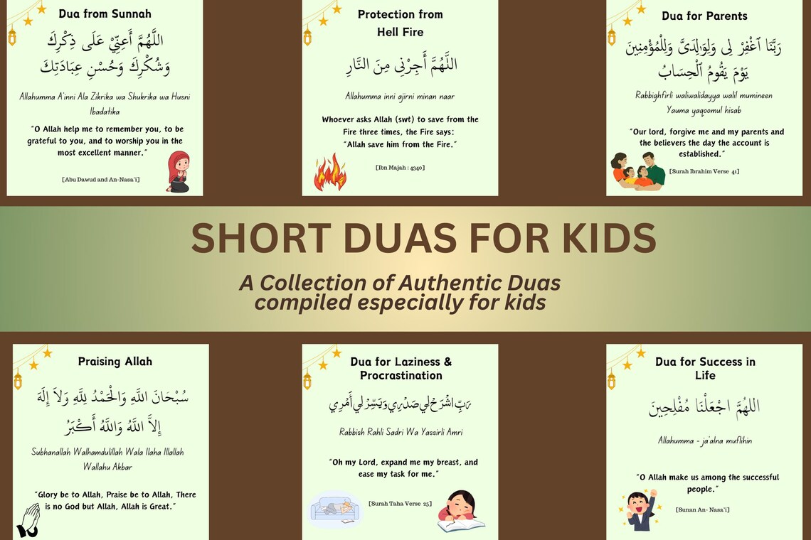 Dua Cards for Kids, Islamic Flashcards, Ramadan Activities for Kids ...