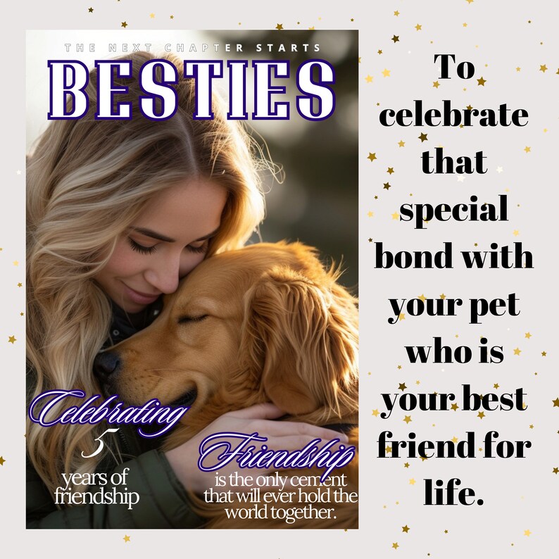 Bestie Magazine Cover Template, Editable, Canva, Best Friend Gift, DIY ...
