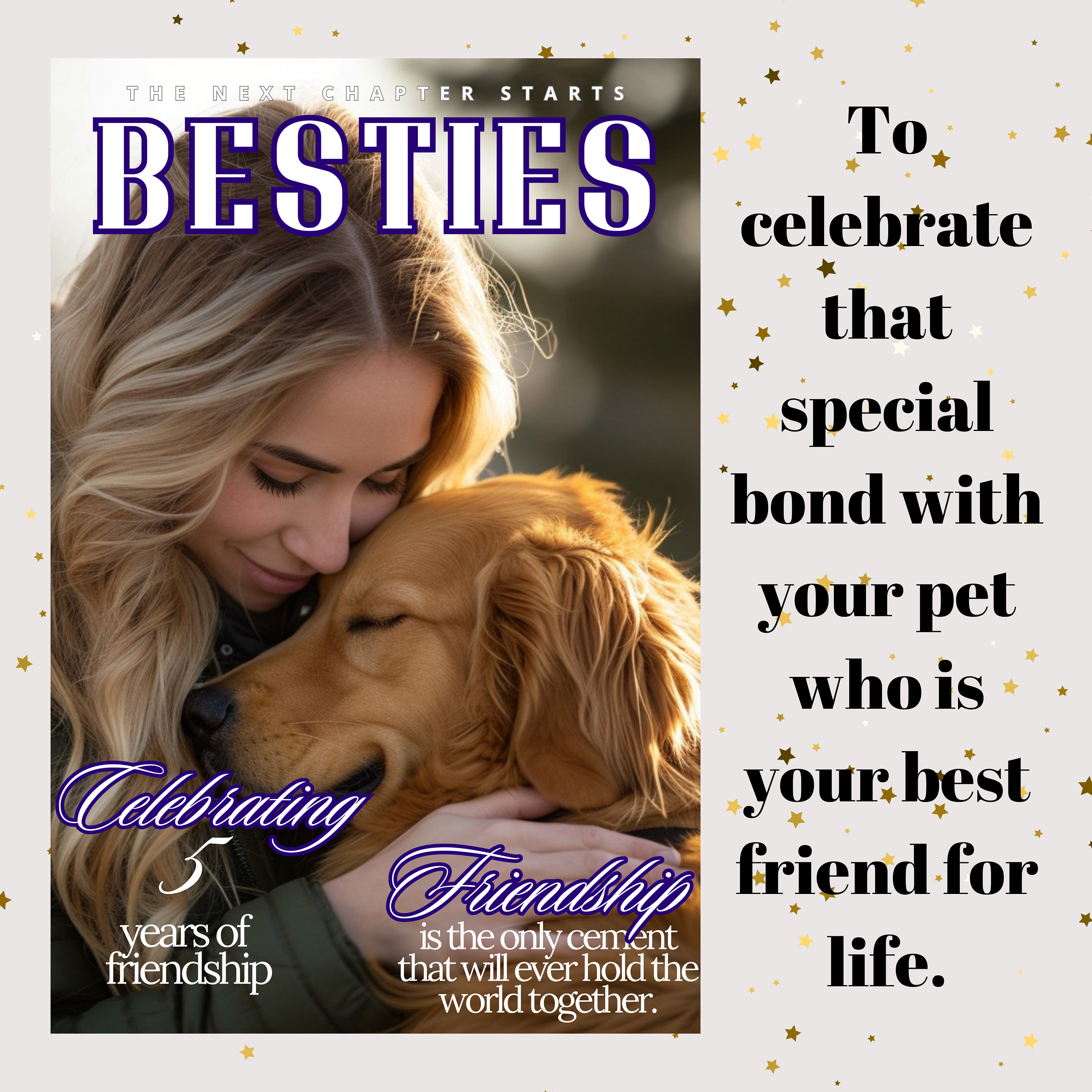 Bestie Magazine Cover Template, Editable, Canva, Best Friend Gift, DIY ...