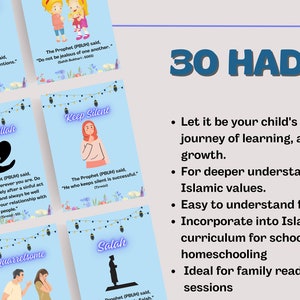 Hadith Cards for Kids, Islamic Flashcards, Ramadan Activities for Kids ...