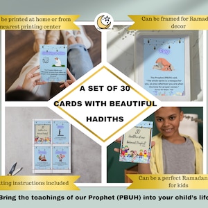 Hadith Cards for Kids, Islamic Flashcards, Ramadan Activities for Kids ...