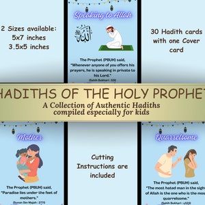 Hadith Cards for Kids, Islamic Flashcards, Ramadan Activities for Kids ...