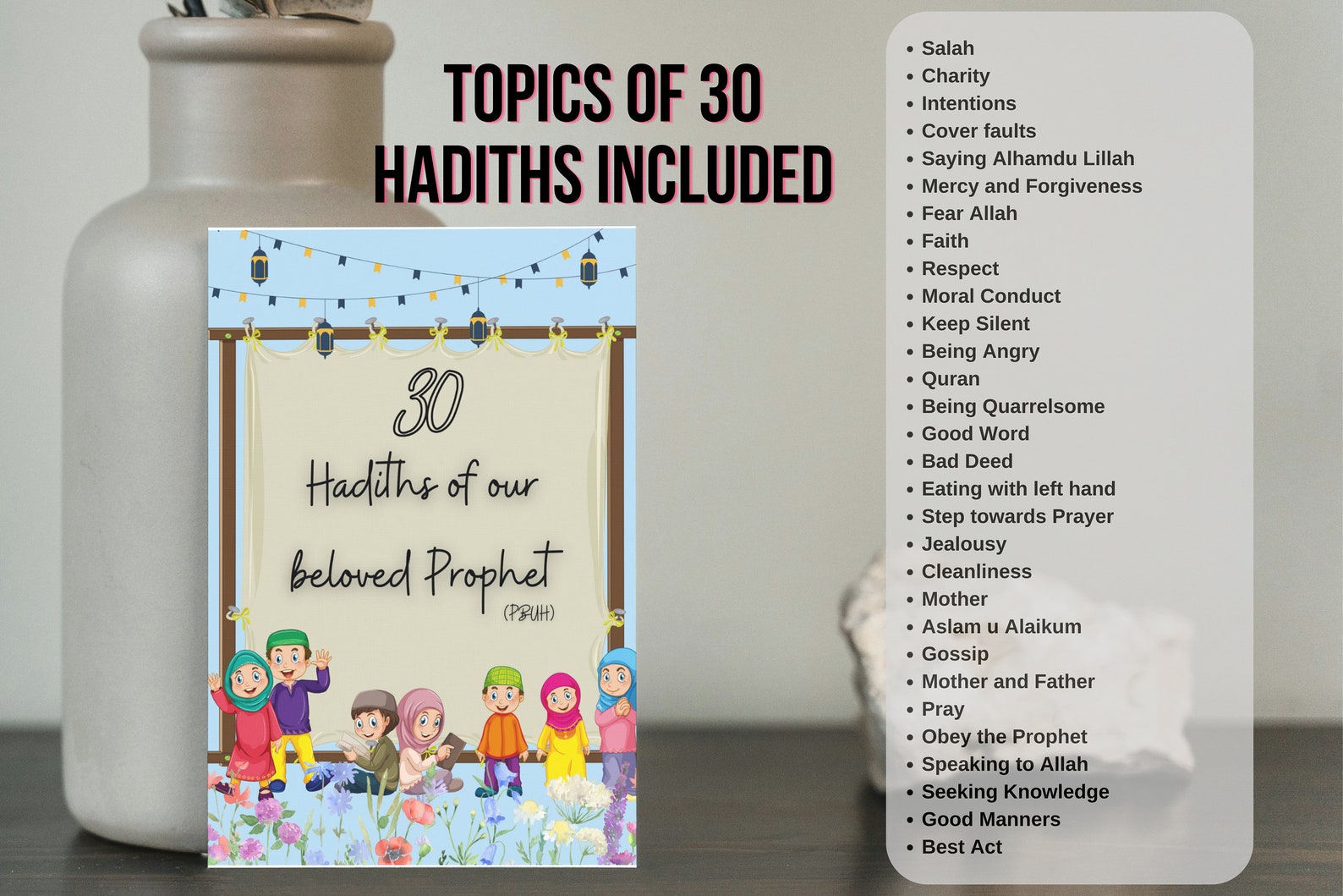 Hadith Cards for Kids, Islamic Flashcards, Ramadan Activities for Kids ...