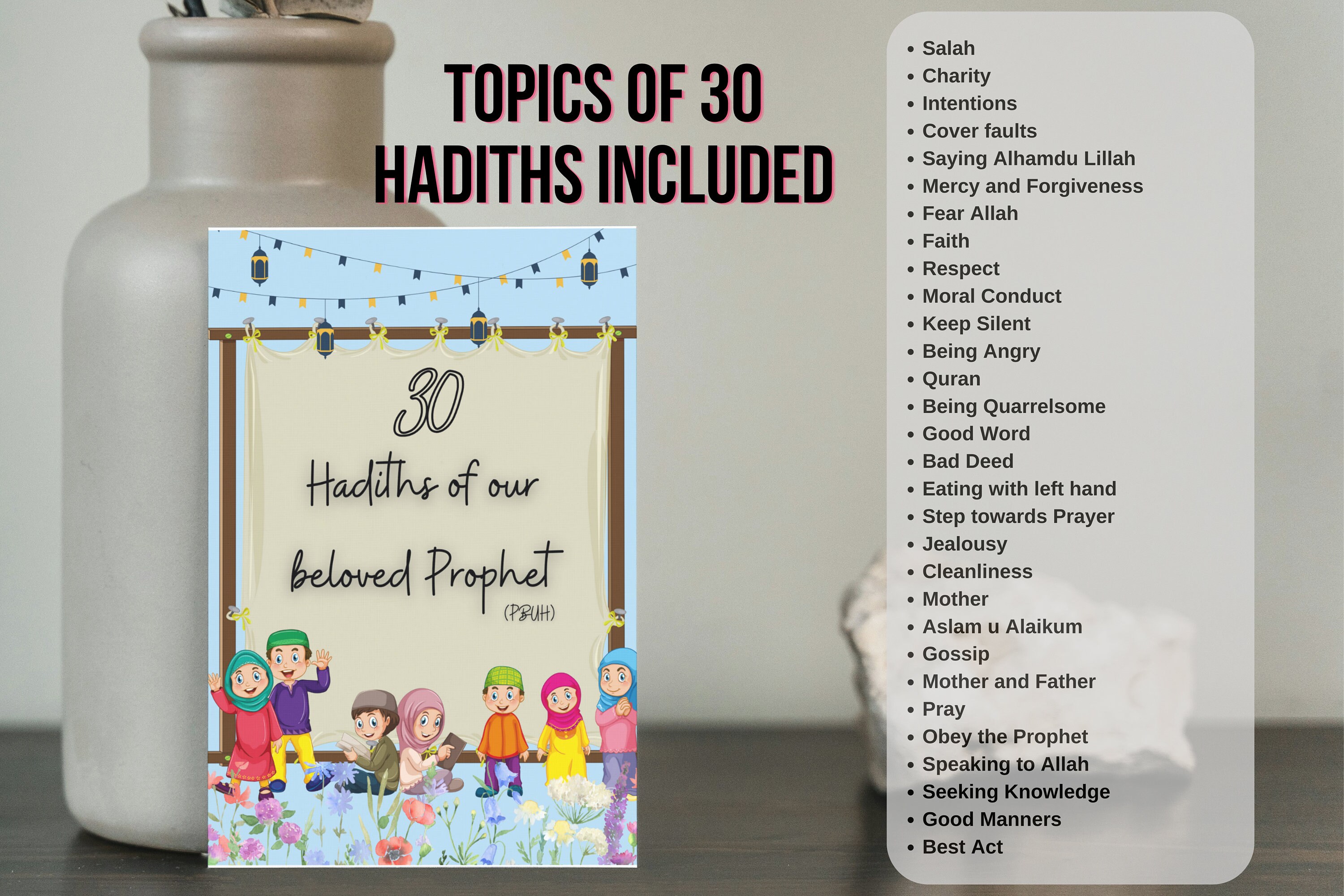 Hadith Cards for Kids, Islamic Flashcards, Ramadan Activities for Kids ...