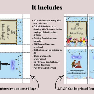 Hadith Cards for Kids, Islamic Flashcards, Ramadan Activities for Kids ...