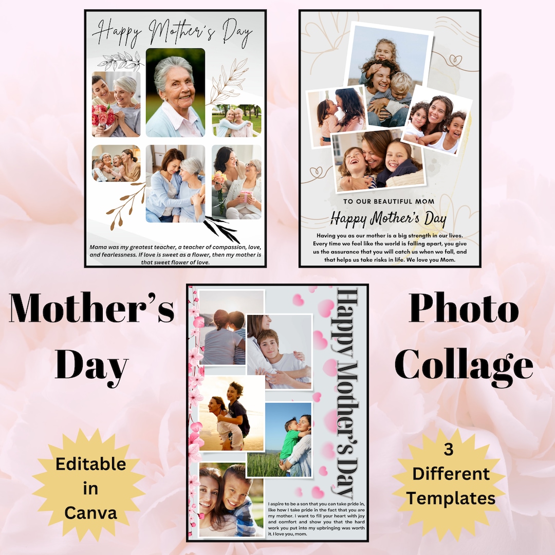 Mothers Day Photo Collage for Mom, Gift for Mom, DIY, Personalized ...