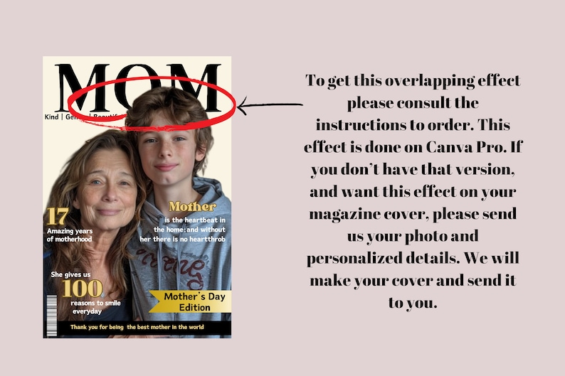 MOM Magazine Cover Template, Mothers Day Gift, Birthday Gift for Mom ...