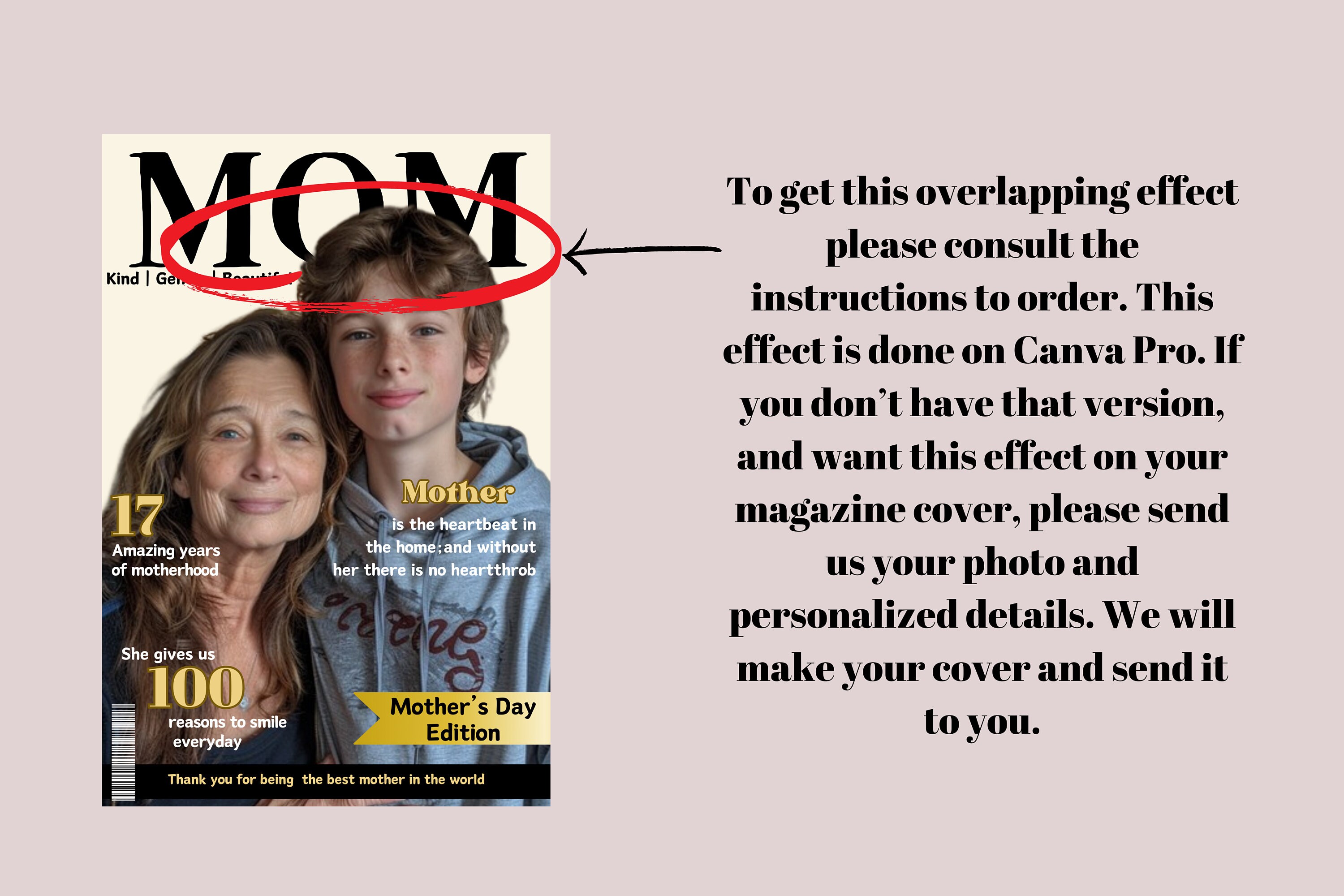 MOM Magazine Cover Template, Mothers Day Gift, Birthday Gift for Mom ...