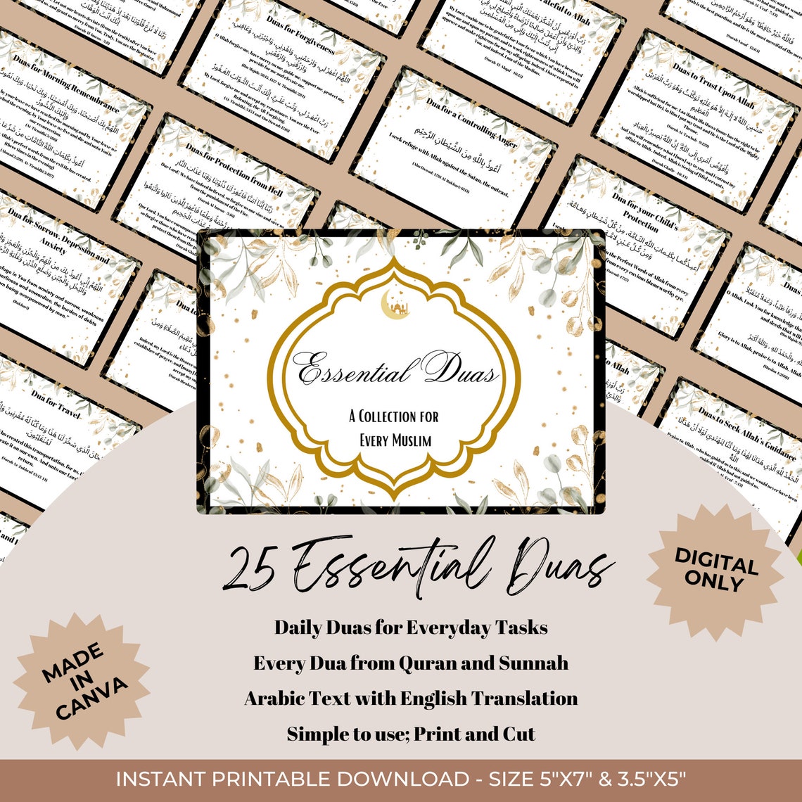Islamic Dua Cards, Daily Dua Card Set, Muslim Prayer Cards, Quranic Duas, Sunnah, Everyday Duas ...