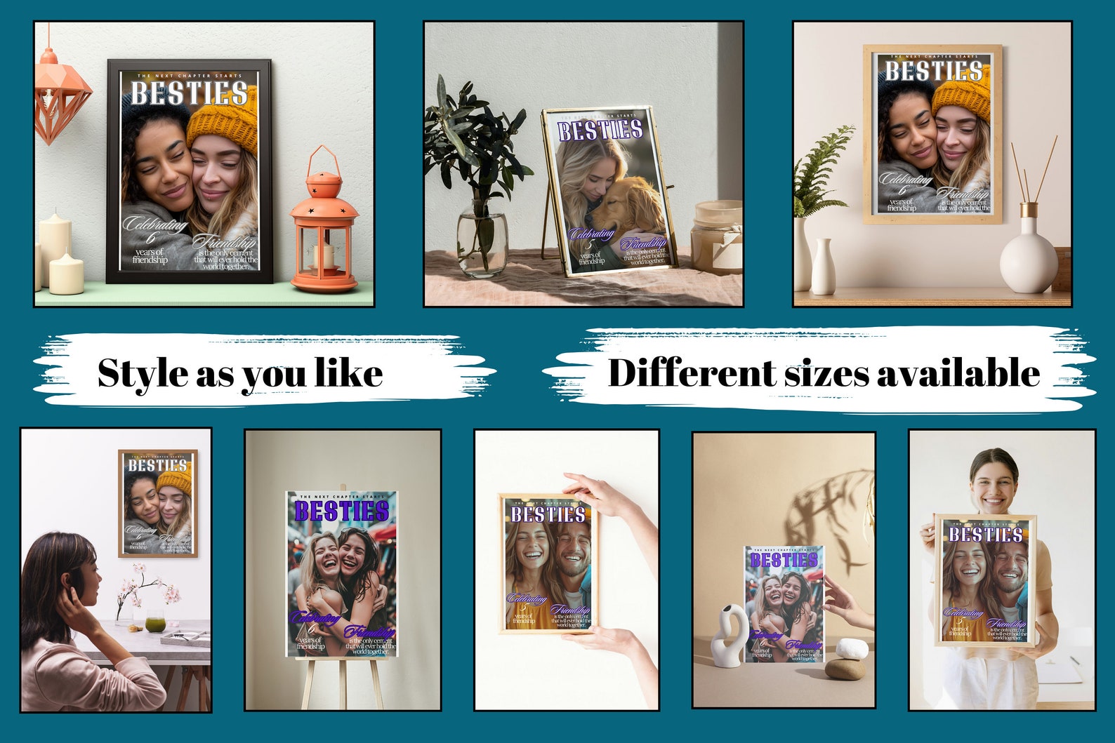 Bestie Magazine Cover Template, Editable, Canva, Best Friend Gift, DIY ...