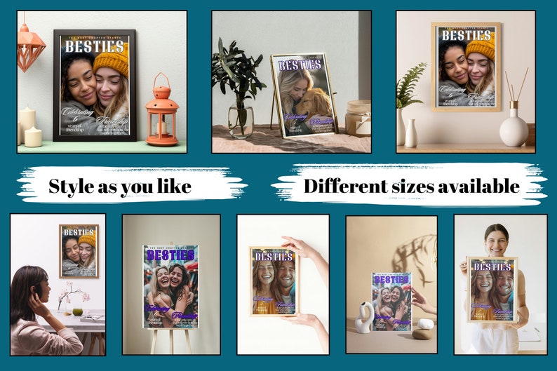 Bestie Magazine Cover Template, Editable, Canva, Best Friend Gift, DIY ...