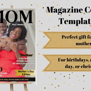 MOM Magazine Cover Template, Mothers Day Gift, Birthday Gift for Mom ...