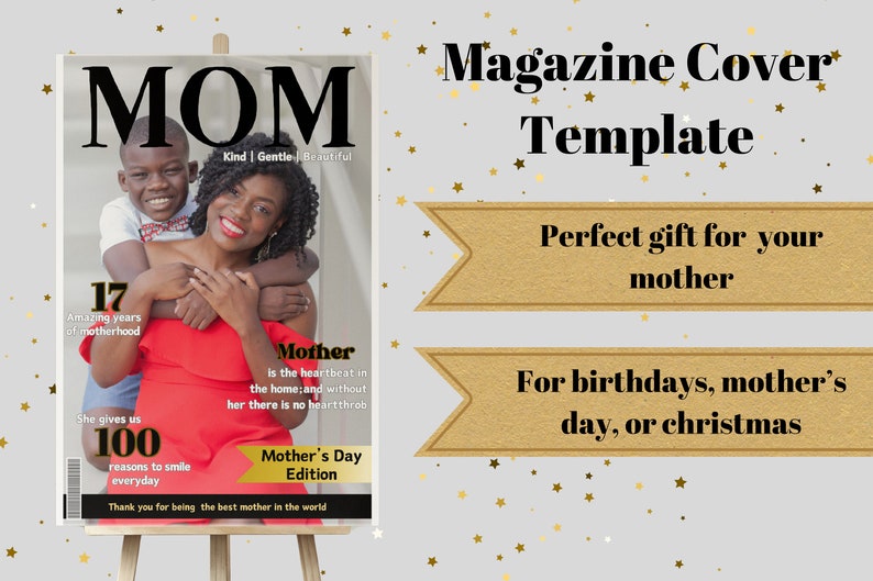 MOM Magazine Cover Template, Mothers Day Gift, Birthday Gift for Mom ...