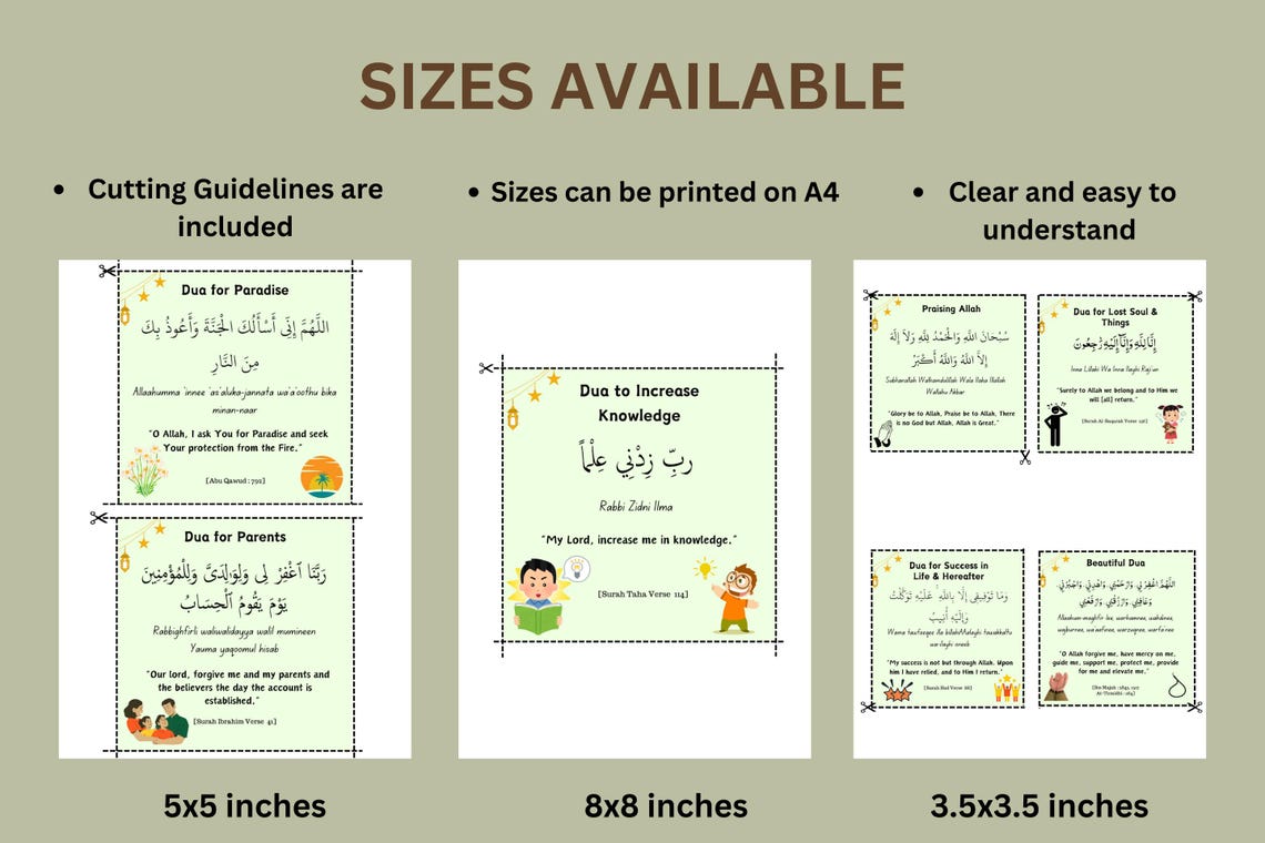 Dua Cards for Kids, Islamic Flashcards, Ramadan Activities for Kids ...