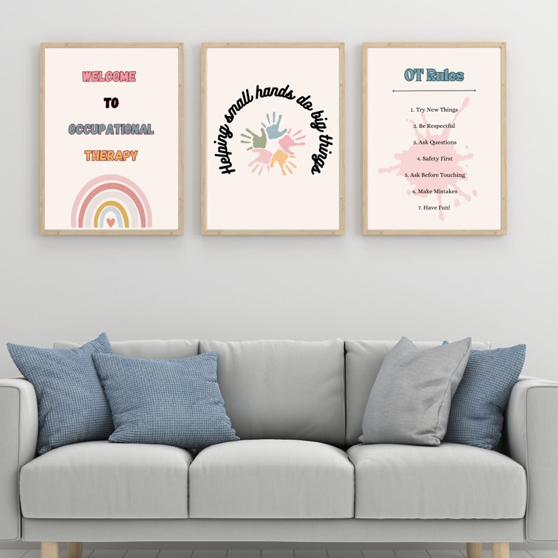 4 Occupational Therapist UNFRAMED Decor OT Office Poster School Therapy ...