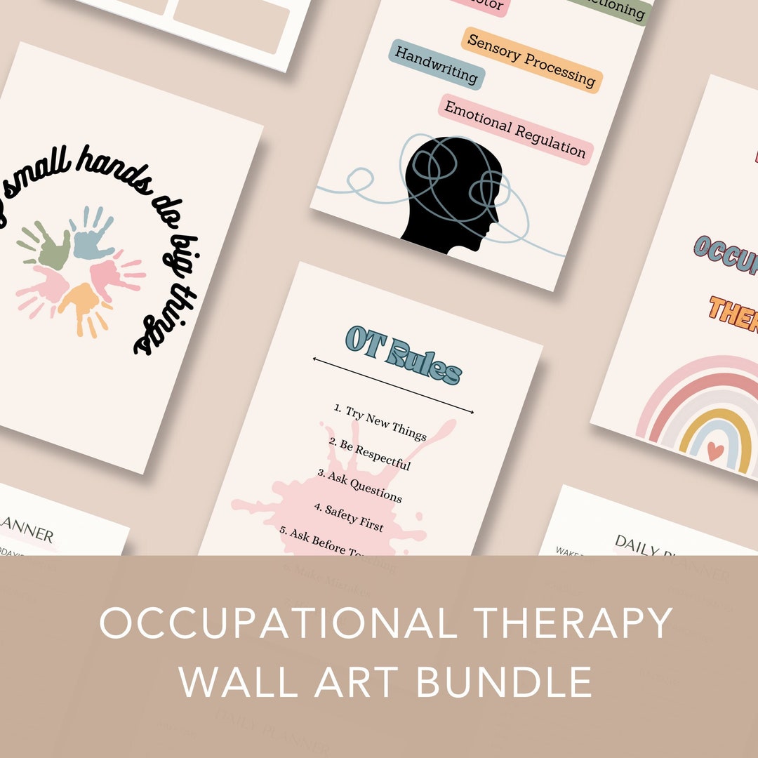 4 Occupational Therapist UNFRAMED Decor OT Office Poster School Therapy ...