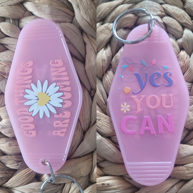 Shades of Pink Retro Motel Keychains Keychain Decal Stocking Stuffer ...