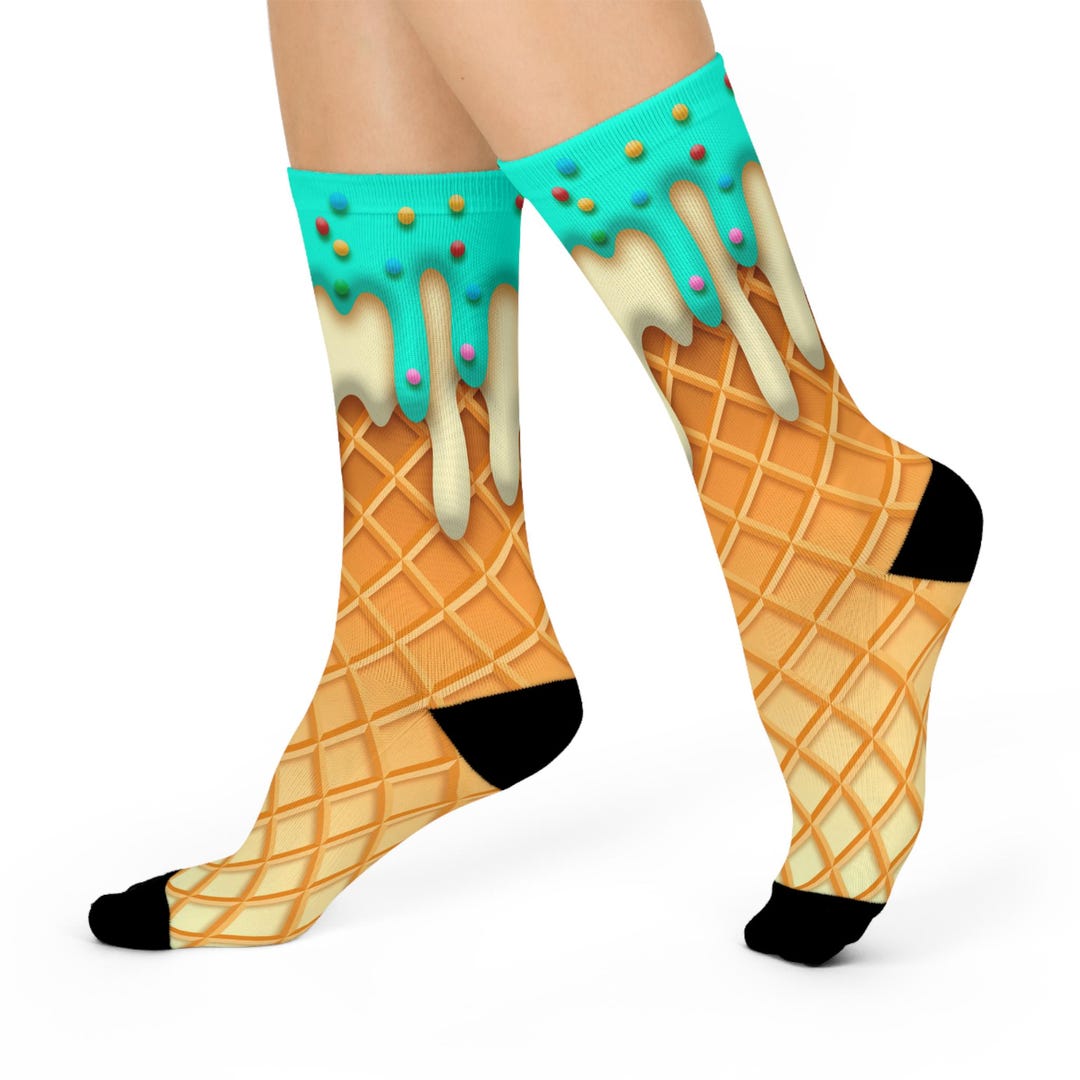 Ice Cream Drip Socks, Knee-high Socks for Sports Teams, Unique Gift for ...
