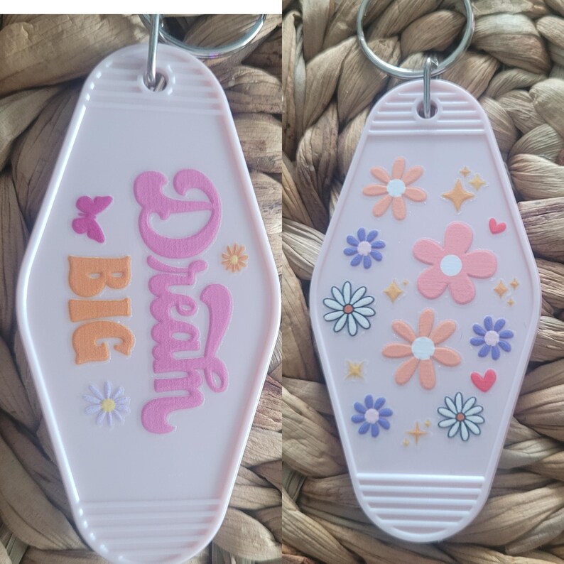 Shades of Pink Retro Motel Keychains Keychain Decal Stocking Stuffer ...
