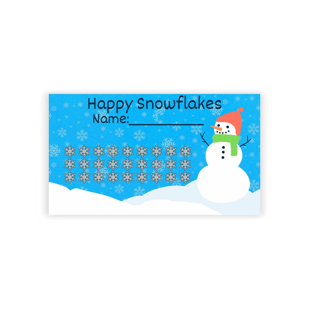 Winter Snowflakes Classroom Reward System Punch Cards Perfect ...