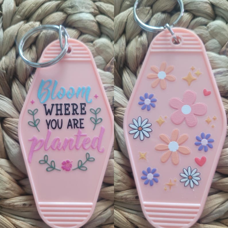 Shades of Pink Retro Motel Keychains Keychain Decal Stocking Stuffer ...