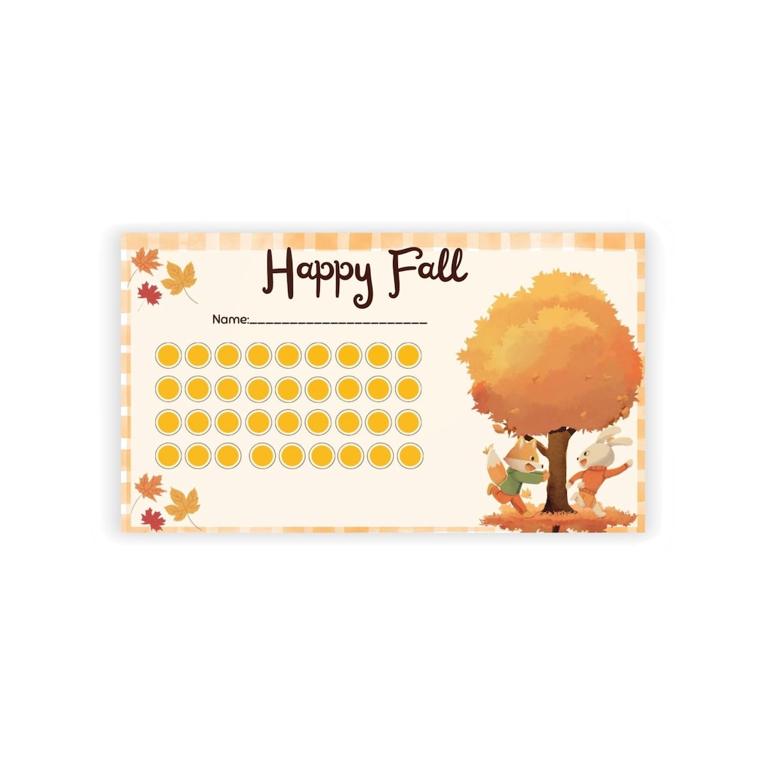 Happy Fall Themed PBIS Classroom Reward Punch Cards Teacher Gift ...